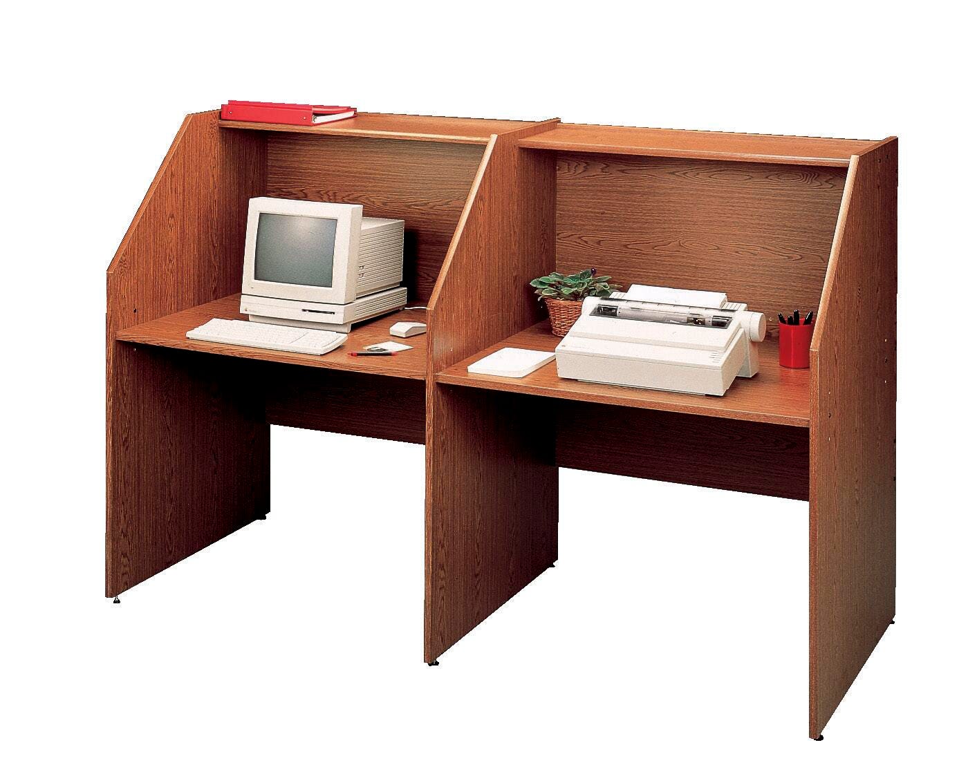 Ironwood Add On Study Carrel 36 5 8 x 30 x 47 7 8 Inches Medium Oak